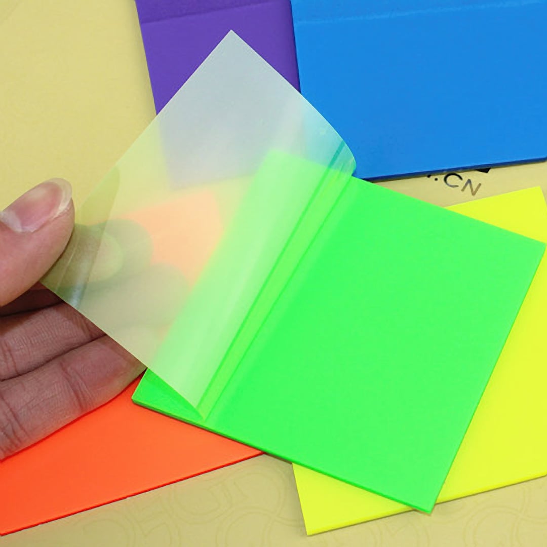 Translucent Transparent PET COLOR Vellum Sticky Notes | 3 X 3 30 Sheets ...