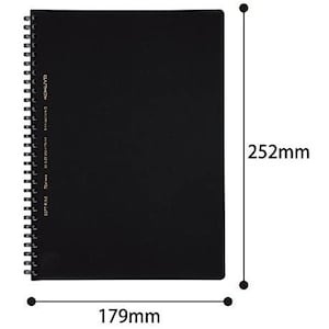 Kokuyo A5 Soft Ring BUSINESS Series BLACK 6mm Dotted Line Notebook ...