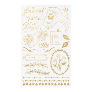 Midori Gold FOIL RECORD Motif Transfer Stickers Journaling Book Log ...