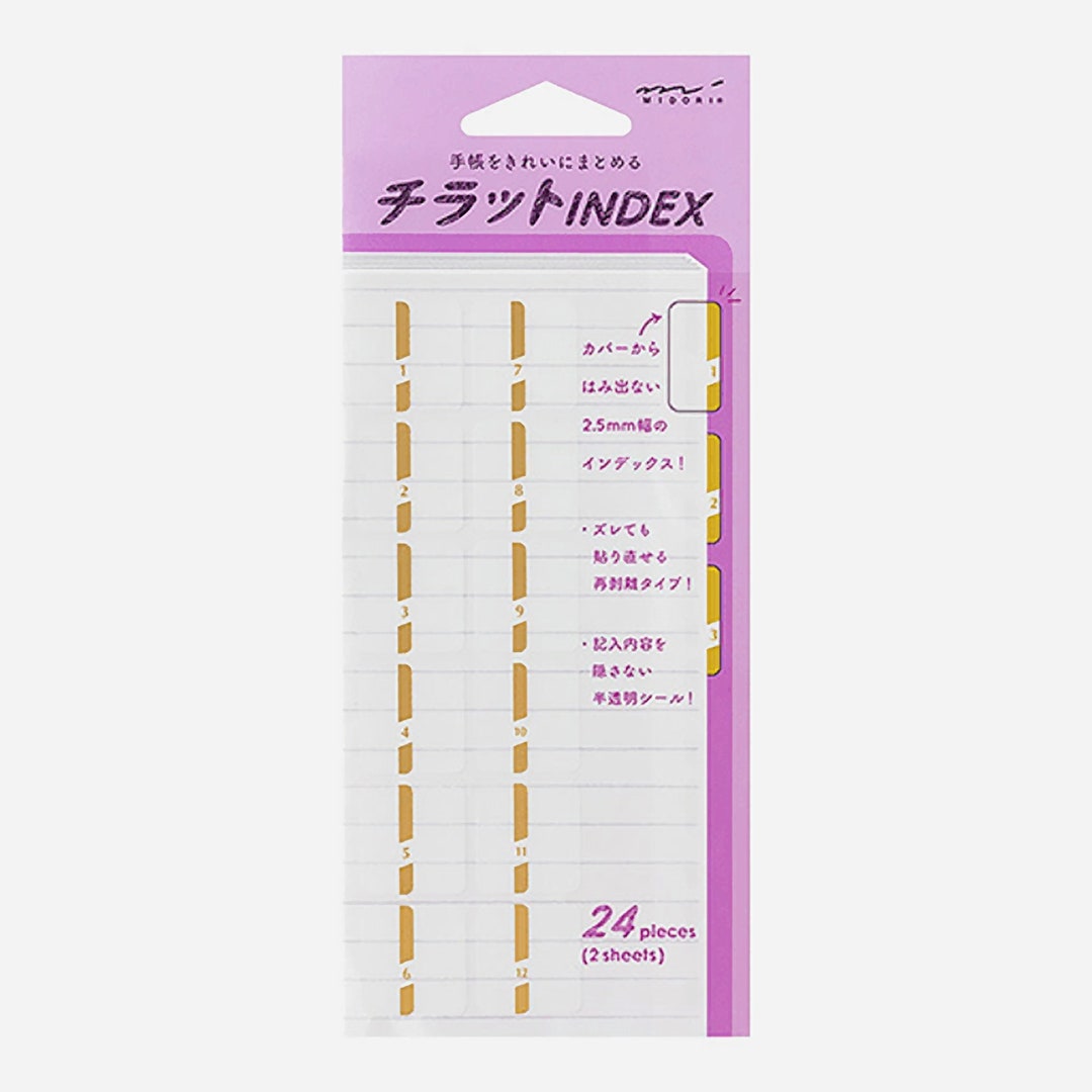 MIDORI Chiratto Index Label Months Gold Colors Planner Index Tabs ...
