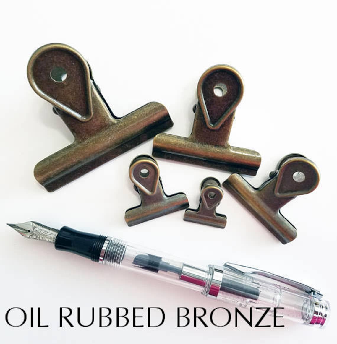 Copper Bronze Bulldog Binder Paper Clips Five Sizes & Seven | Etsy