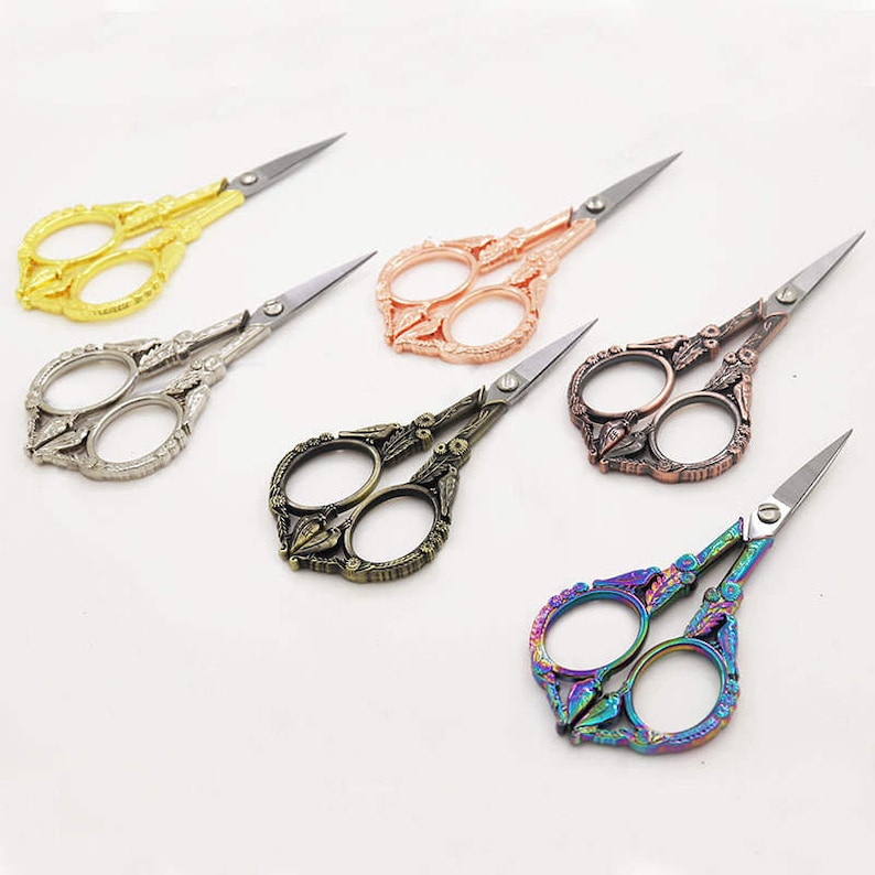 ONE Pair ROSE GOLD Retro Inspired Angel Scissors Office Scissors ...