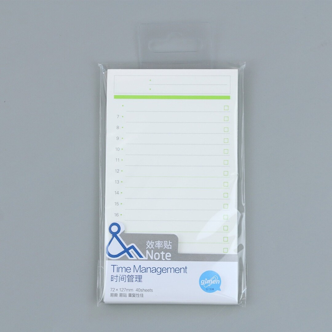 Gimen Paper Strong Sticky Note HOURLY TIME Management Sticky Note ...