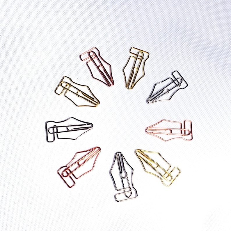 Fountain Pen Nib Paper Clip ROSE GOLD Copper Nib Paper Clip Gold ...