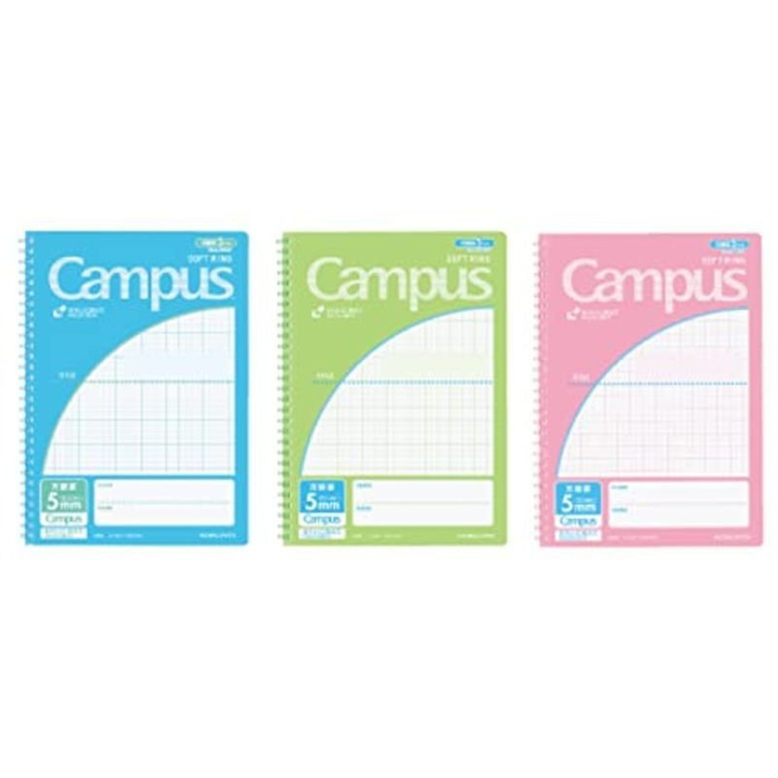 Kokuyo B5 Soft Ring Light PINK SINGLE Subject Notebook 5mm GRID One ...