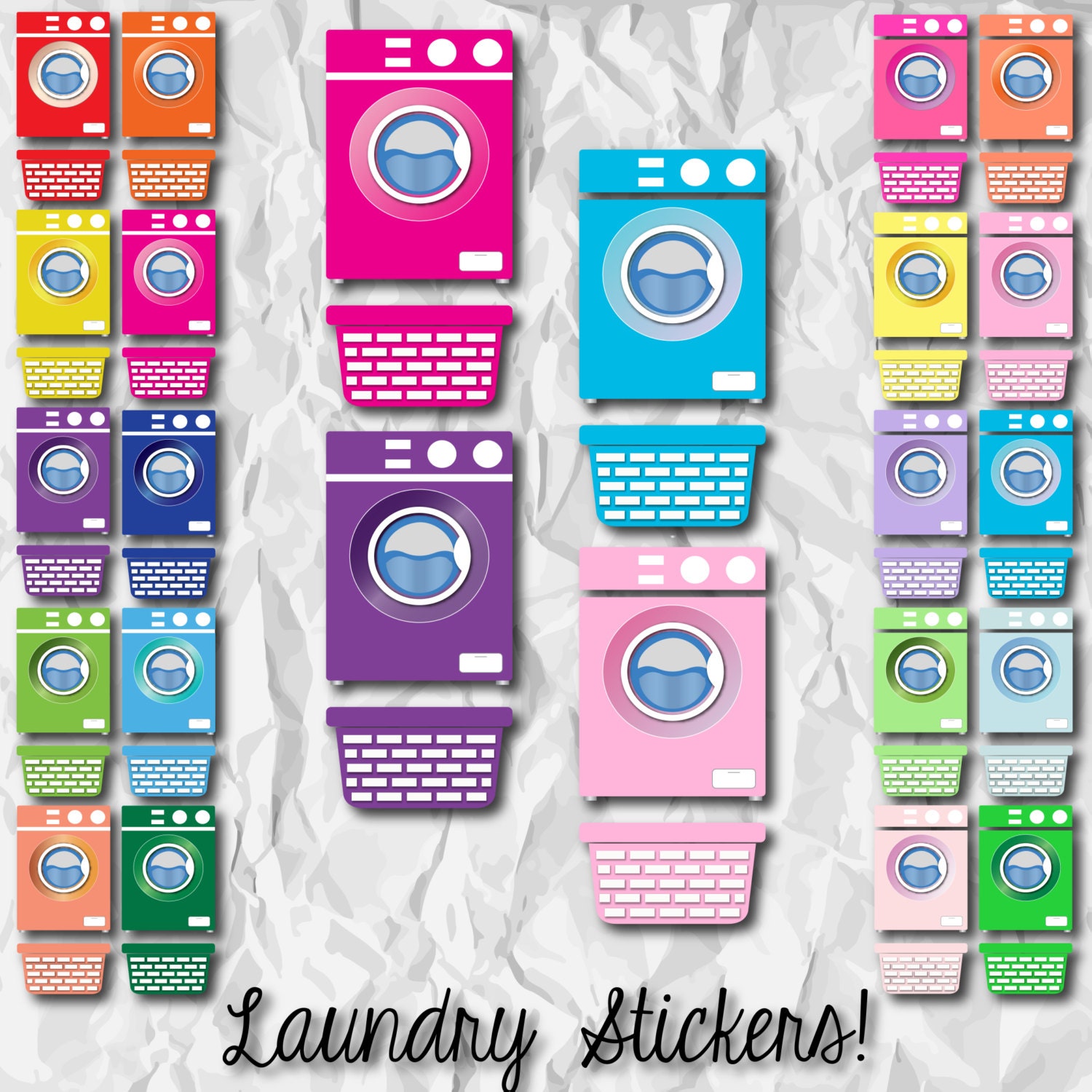 PRINTABLE & Cut File Silhouette Cut File Mini Washer and Laundry ...