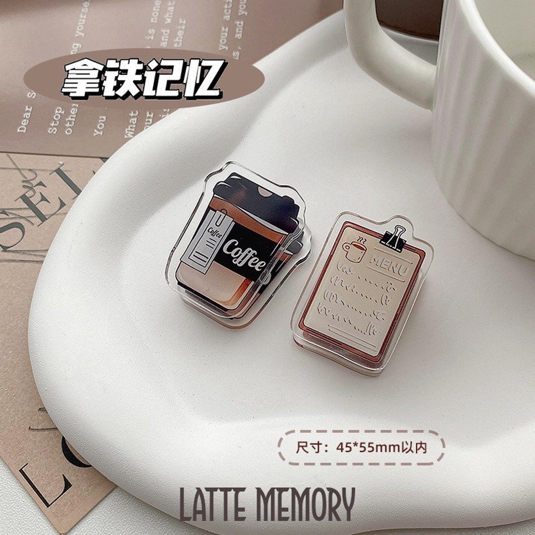 LATTE MEMORY Two-pack COFFEE Clip Paper Binder Clip Notebook Clip ...