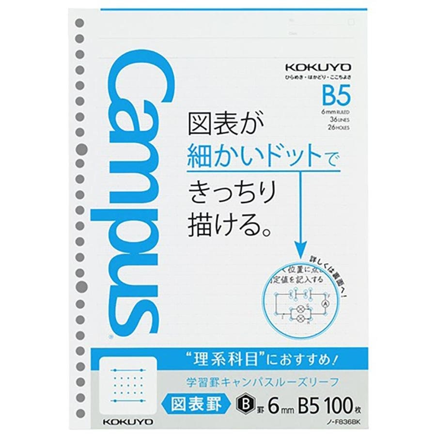 Kokuyo B5 Campus CHARTING GRAPHING GRID 6mm Loose Leaf Paper 26 Holes ...
