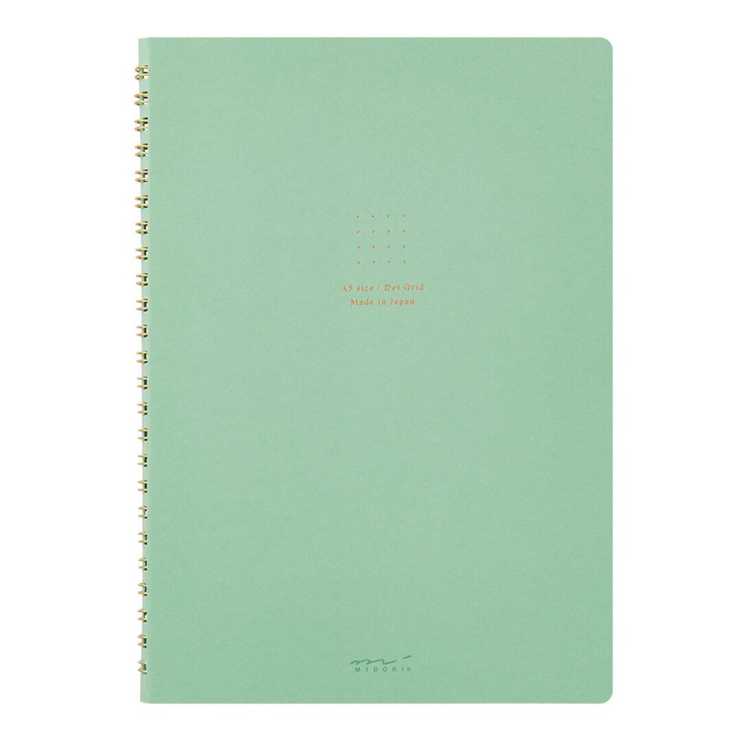 Midori A5 GREEN RING Color DOT Grid 5mm Notebook Color Pages A5 ...