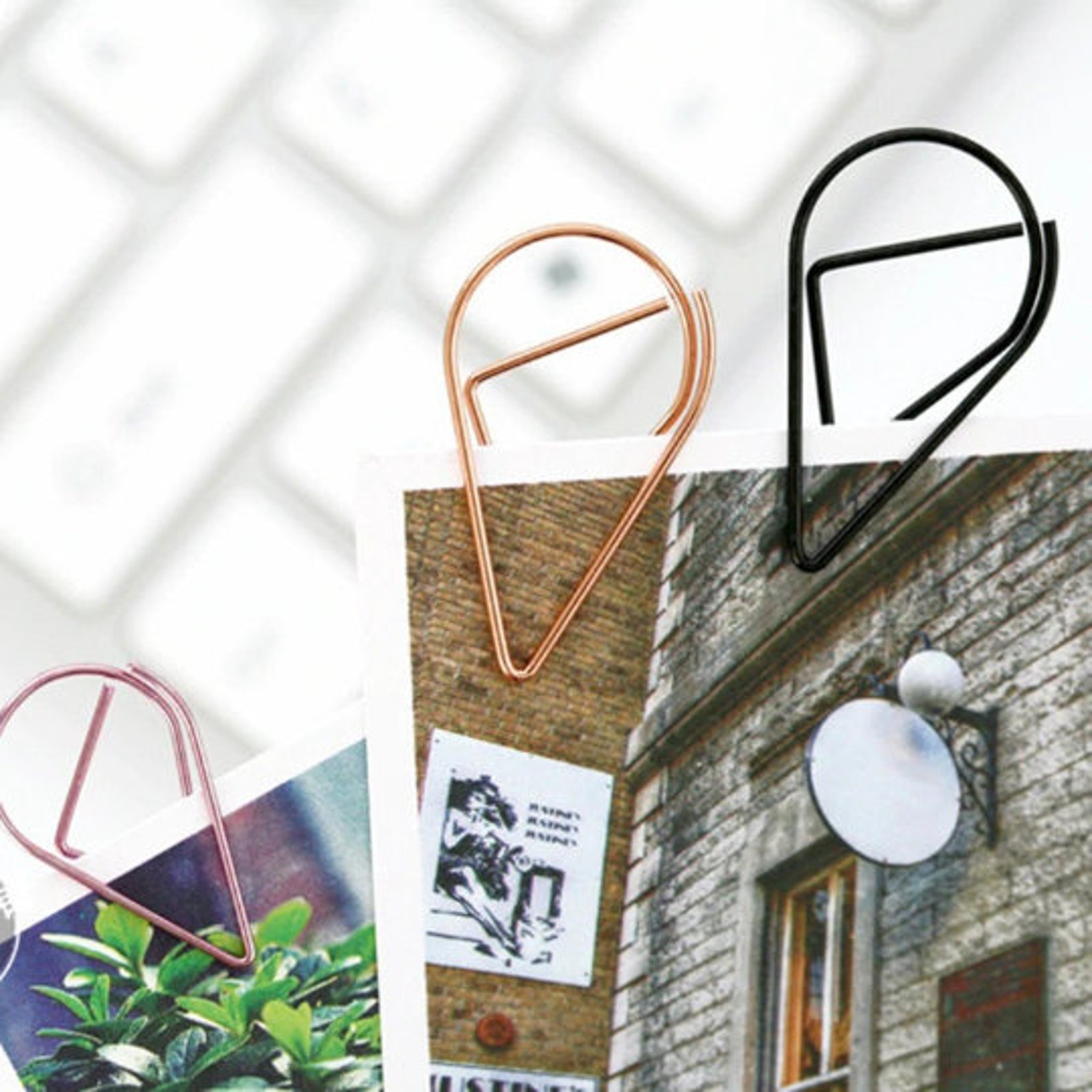 Black Set Water Drop Tear Drop Teardrop Paper Clips Clips | Etsy