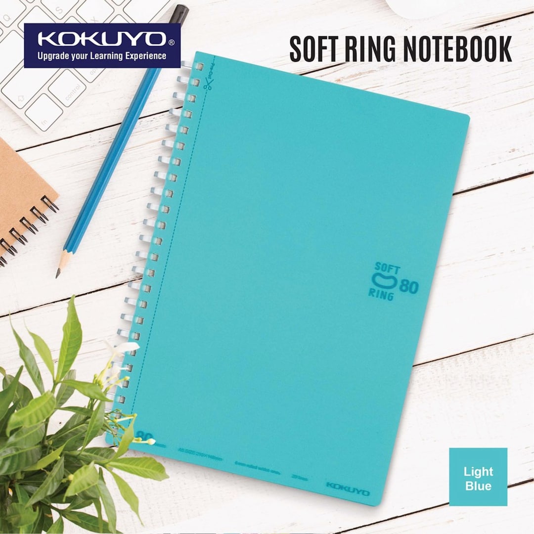 Kokuyo A6 Soft Ring BLUE GREEN Notebook 5mm Dot Ruled Sv457s5 | A6 80 ...