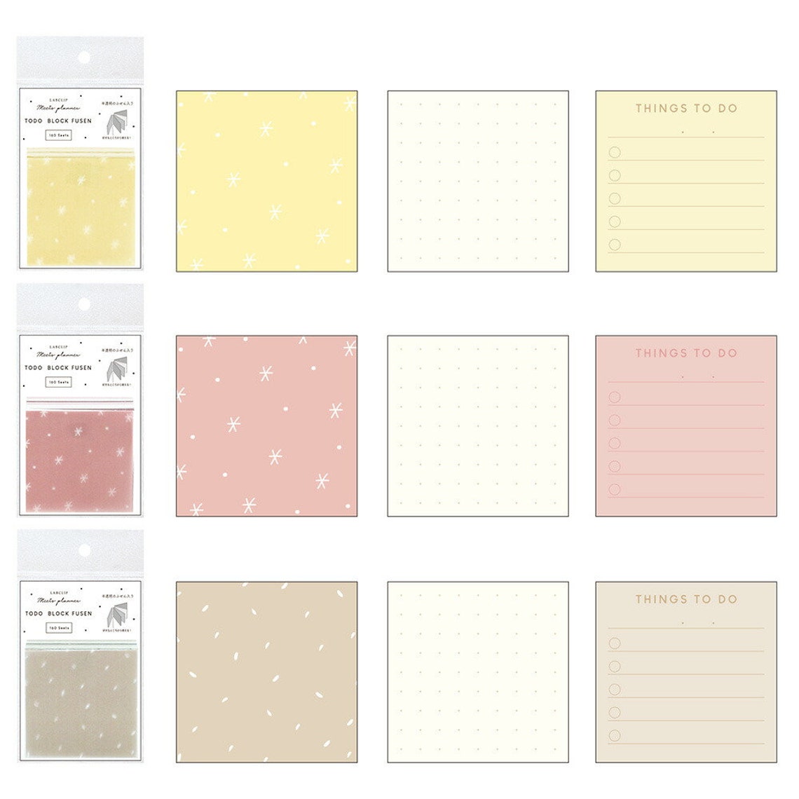 Labclip BEIGE to Do Block Fusen Sticky Notes Dot Grid Sticky Notes ...