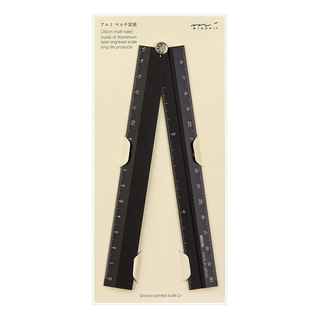 Midori Aluminum FOLDING Multi Ruler With Angle Measurements 30cm ...
