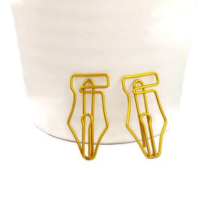 Fountain Pen Nib Paper Clip GOLD Nib Paper Clip Gold Fastener Clip Nib ...