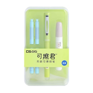 Dianshi WHITE ERASABLE 0.5mm Fountain Pen White Barrel Deluxe Fountain ...