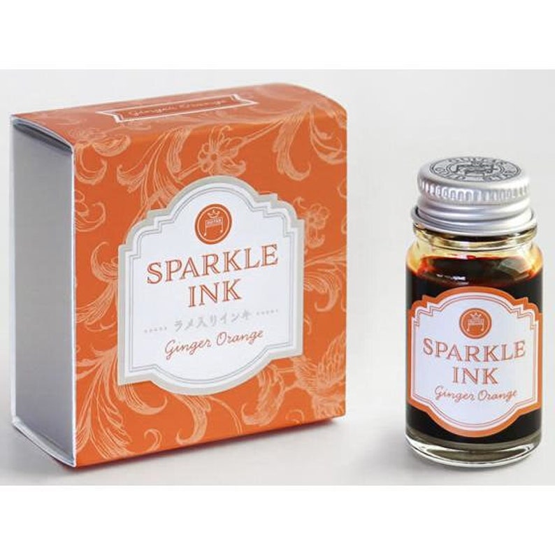 Japan Teranishi Kagaku Guitar GINGER ORANGE SPARKLE Ink Fountain Pen ...