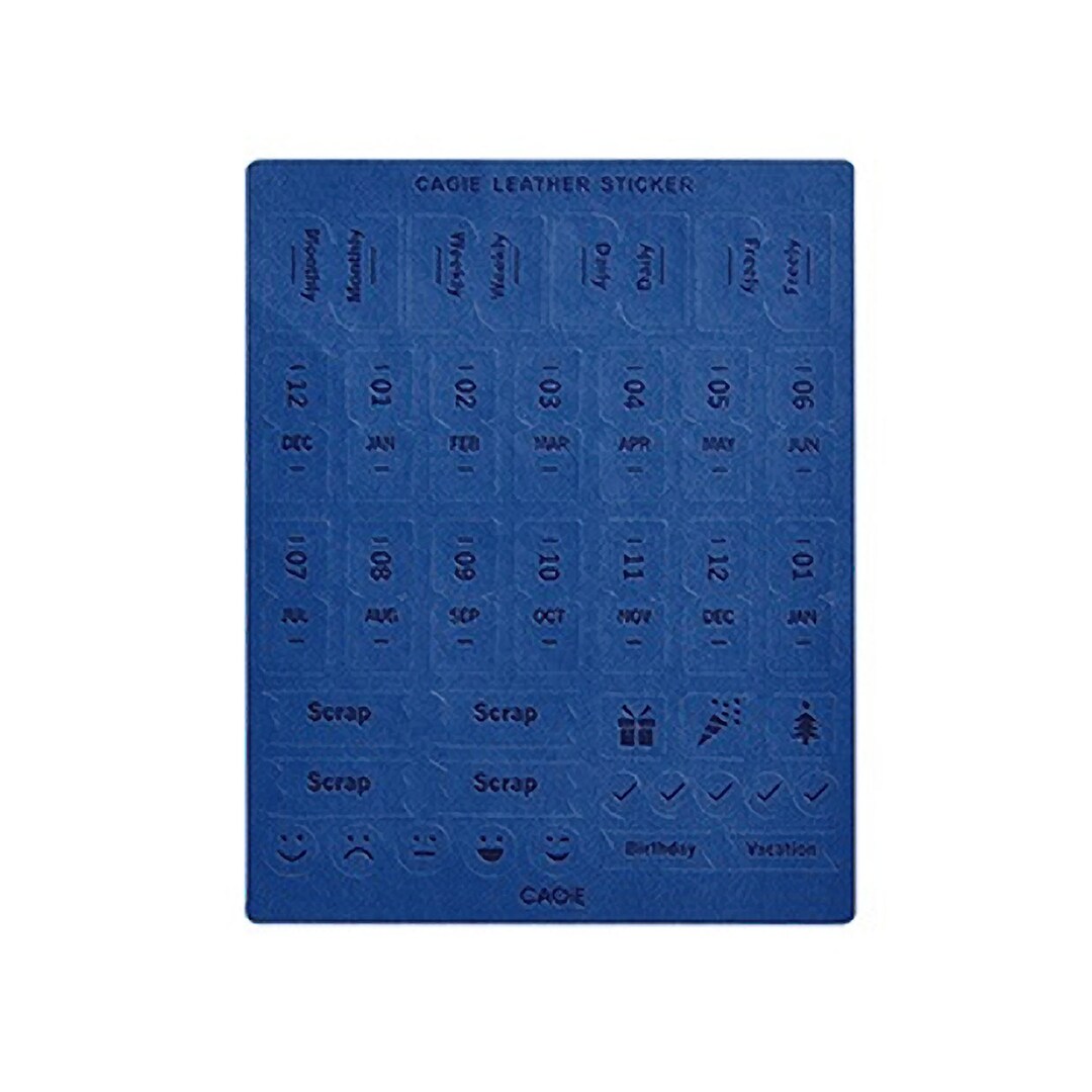Colorful DARK BLUE Cagie PU Leather Index Tabs Monthly Index Tabs ...