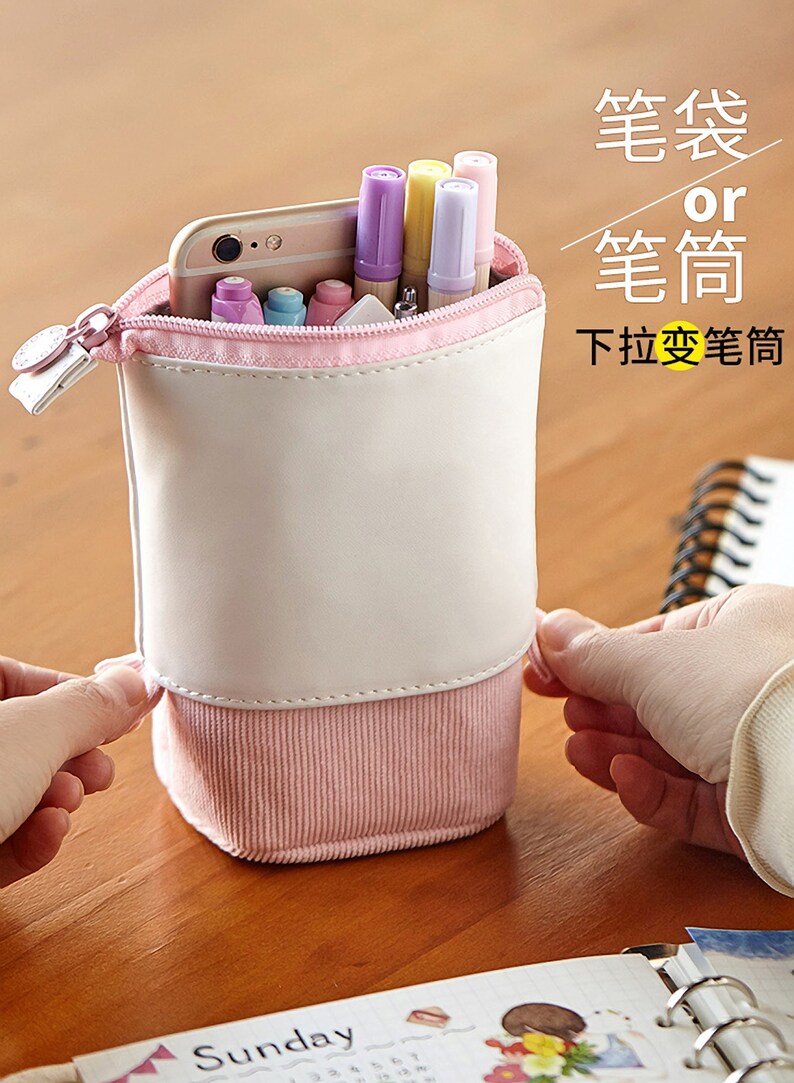 YELLOW Retractable Standing Pen Case Pencil Case Retractable - Etsy