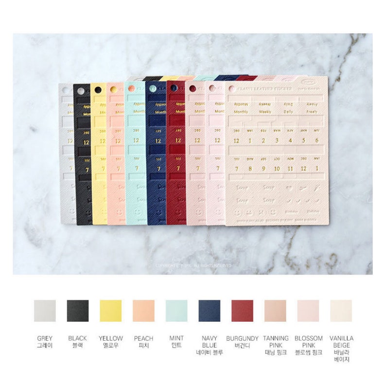 PLEPIC COLOR PU Classy Leather Index Tabs Monthly Index Tabs - Etsy