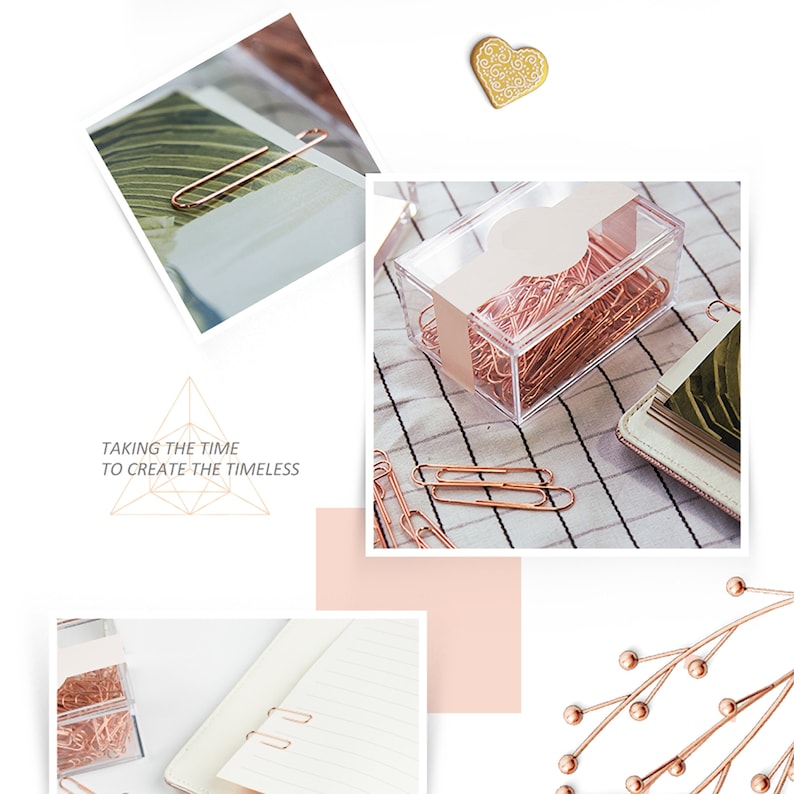 SET OF FIVE Rose Gold Large Paper Clips | 50mm - Etsy