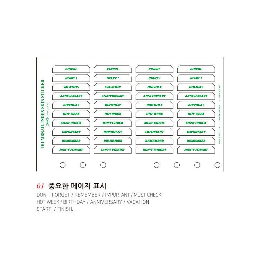 Plepic THUMBNAIL INDEX STICKERS Index Tabs Monthly Index Tabs Weekly ...