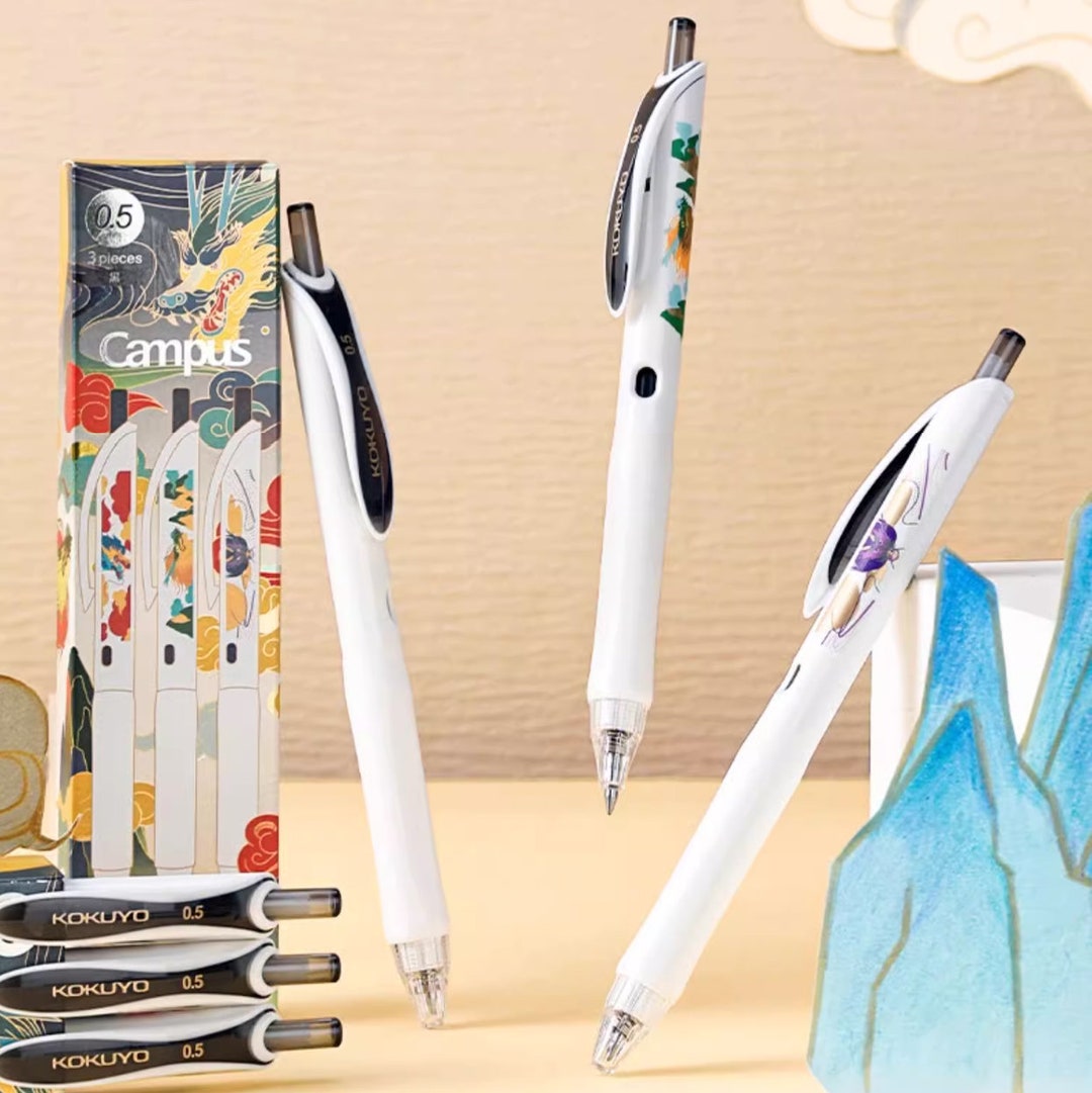 YEAR of the DRAGON Kokuyo Vividry Limited Edition Three Pen Set Retractable Gel Pen Color Ink ...