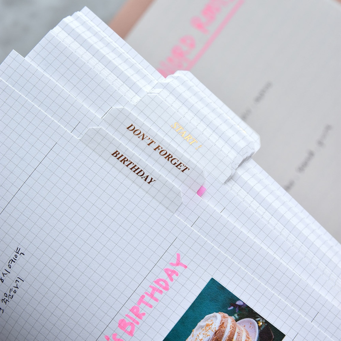 Plepic THUMBNAIL INDEX STICKERS Index Tabs Monthly Index Tabs Weekly ...