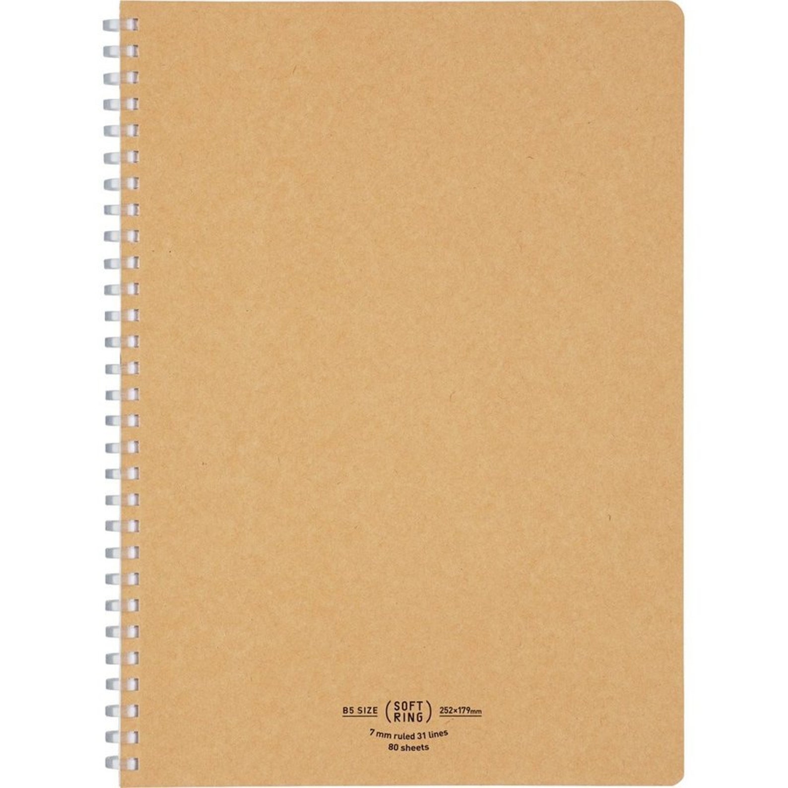 Kokuyo B5 Soft Ring NATURAL Series BLACK Notebook Dotted Line 7mm Rule ...