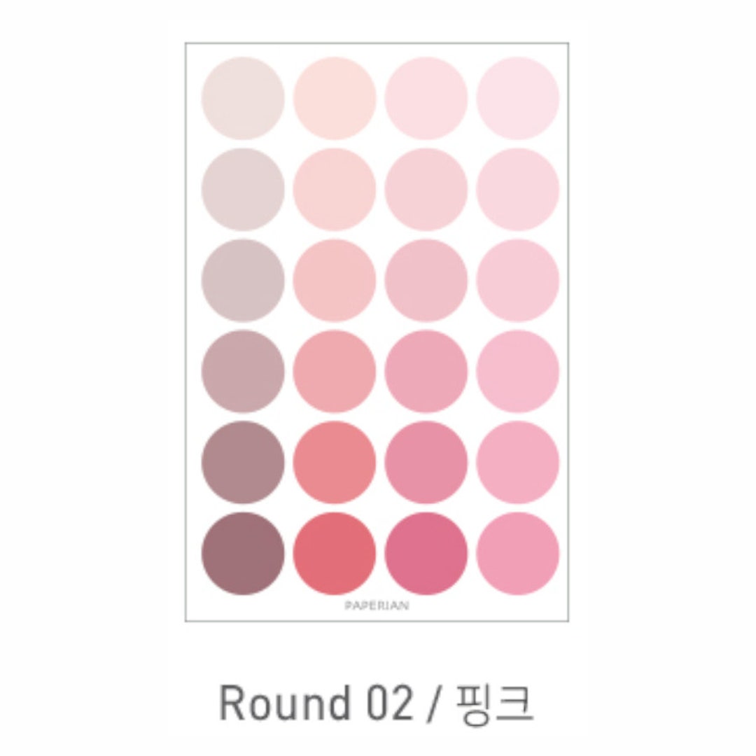 PAPERIAN PINK ROUND Color Palette Stickers Round Stickers Blank ...