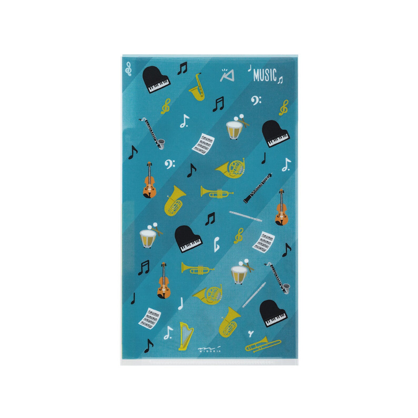 Midori A5 SLIM With Flap Musical INSTRUMENTS 3 Pocket Clear Folder MD ...