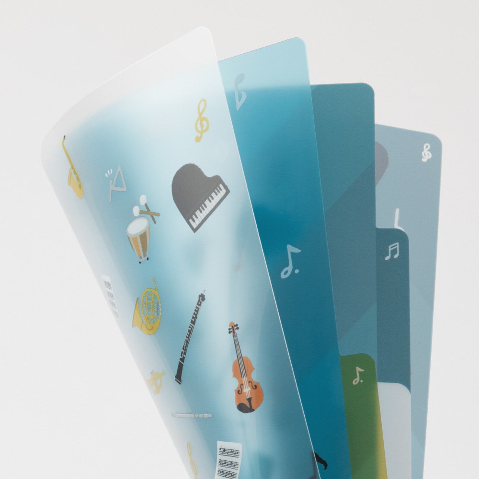 Midori A5 Musical INSTRUMENTS 3 Pocket Clear Folder MD Folder Water ...