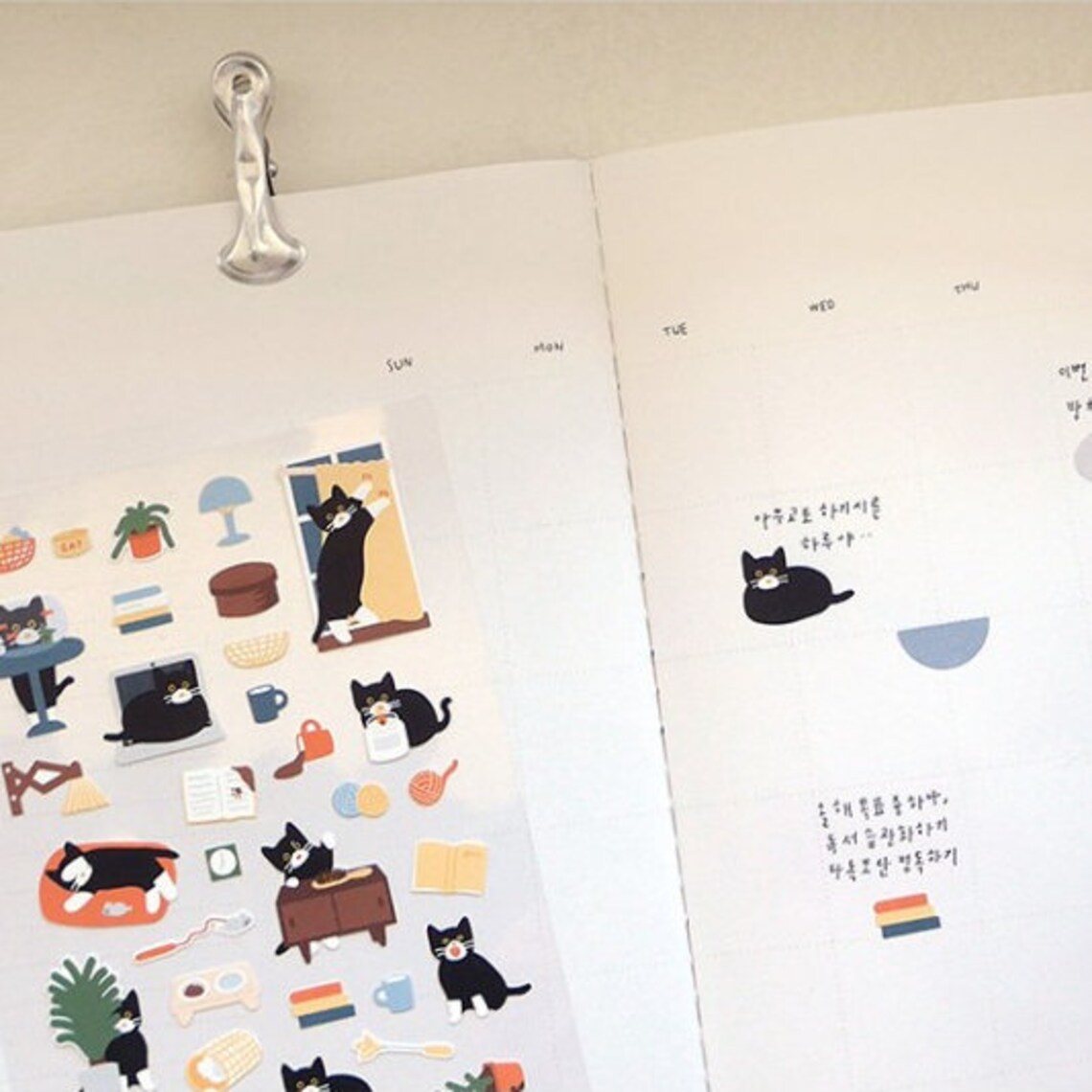 Suatelier CAT'S CATCH PVC Transparent Stickers Planner Stickers Cat ...