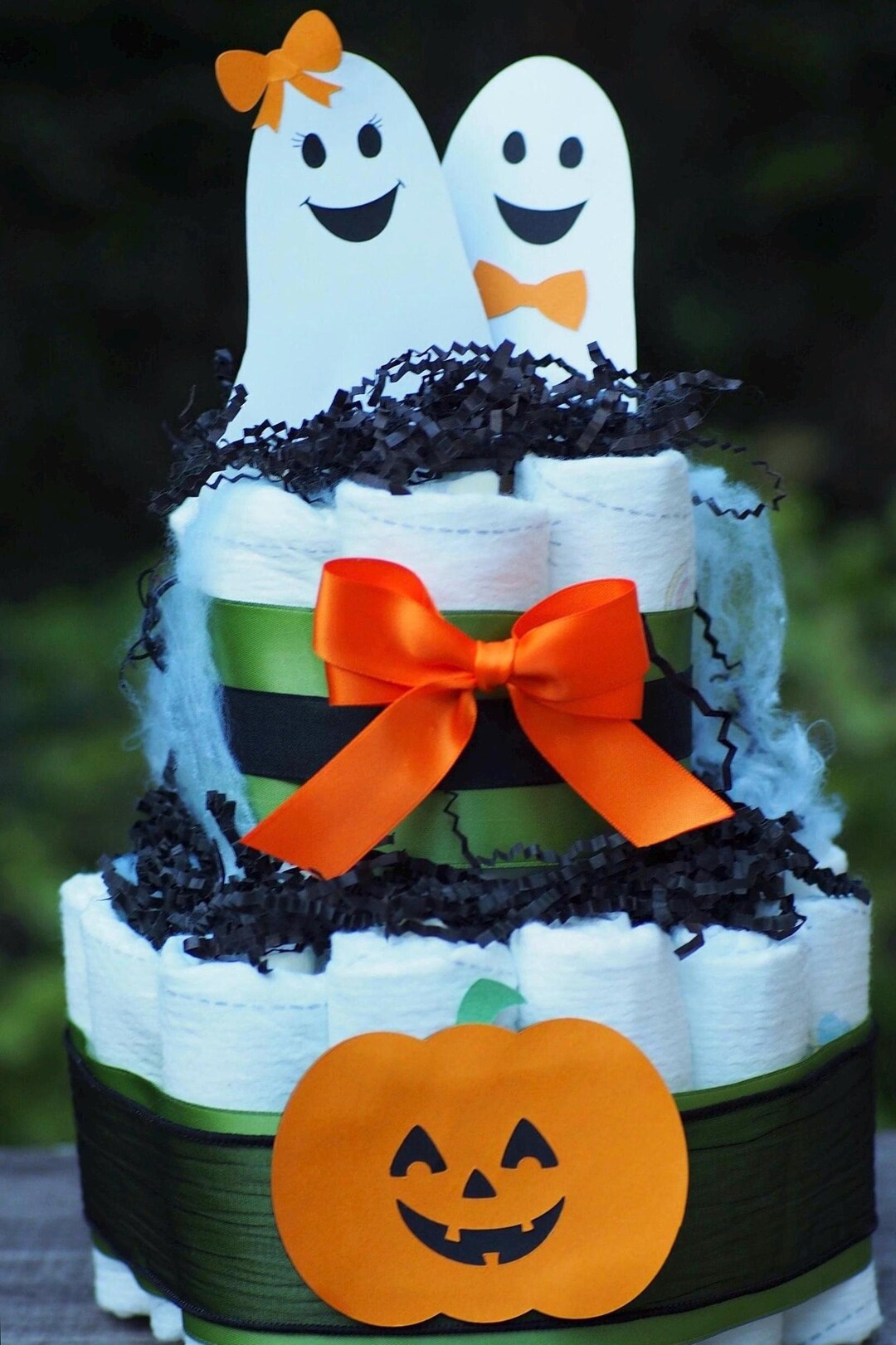 Halloween Diaper Cake: Spooky Ghost Baby Shower Centerpiece - Etsy