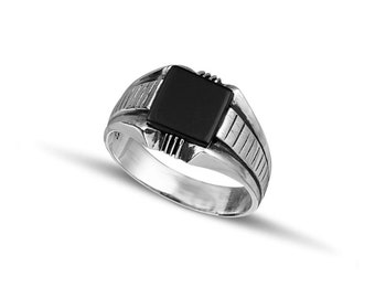 Sterling Silver 925 Men's Ring With Bloodstone - Etsy