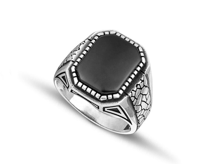 Sterling Silver 925 Men's Ring With Bloodstone - Etsy