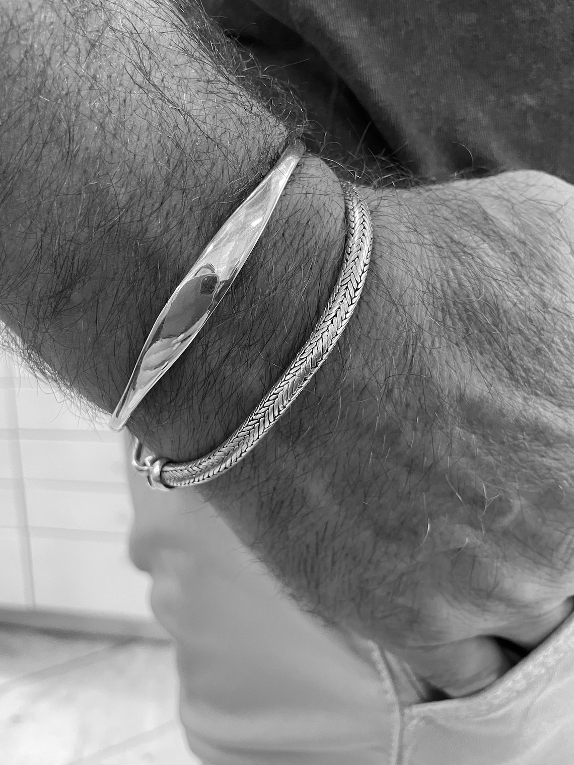 Men Sterling Silver 925 Bangle Bracelet - Etsy