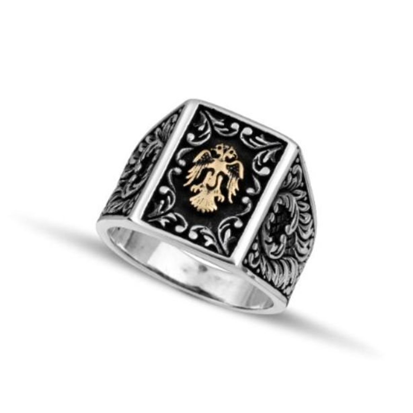 Men Signet Ring With Double-headed Eagle | Etsy