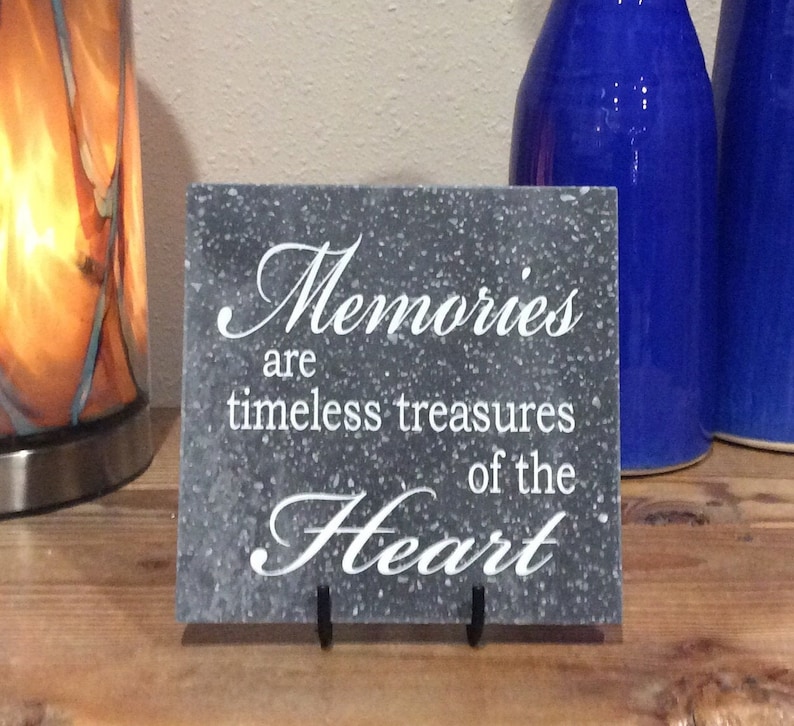 Memories are timeless treasures of the heart 6 x 6 Corian | Etsy
