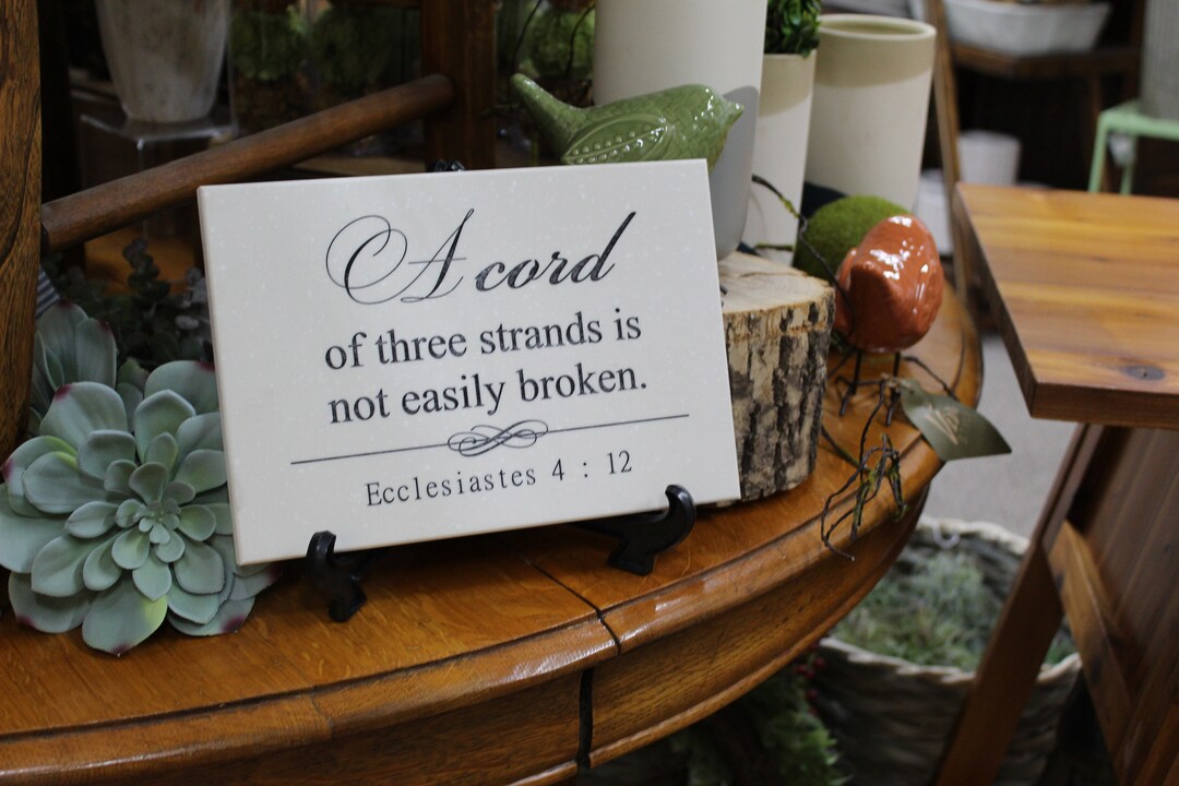 Laser Engraved Corian Tile, A Cord of Three Strands - Etsy