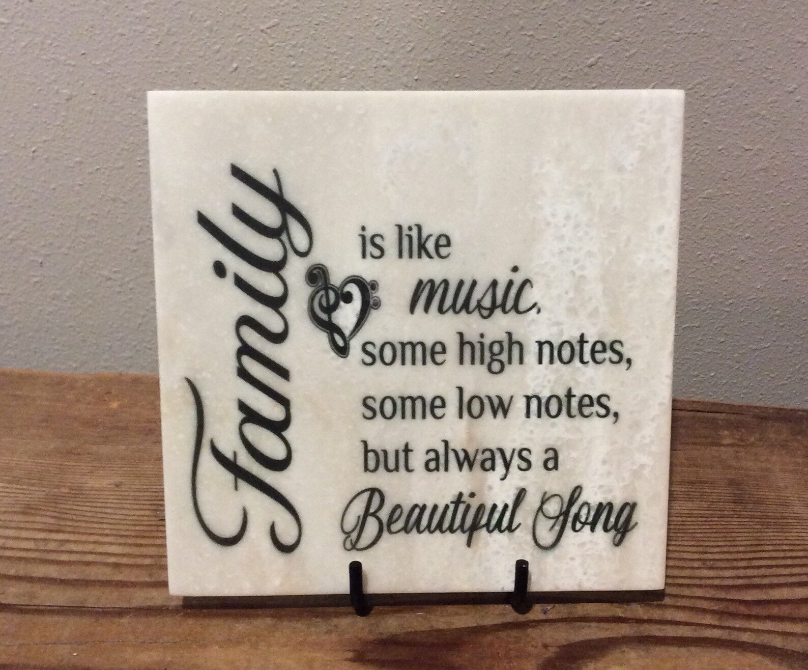 Family is Like Music 6 X 6 Corian Tile Customizable | Etsy