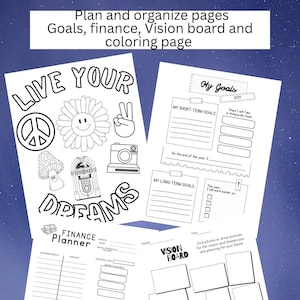 Printable Planner Pages, Coloring Page With Quote, Finance Planner ...