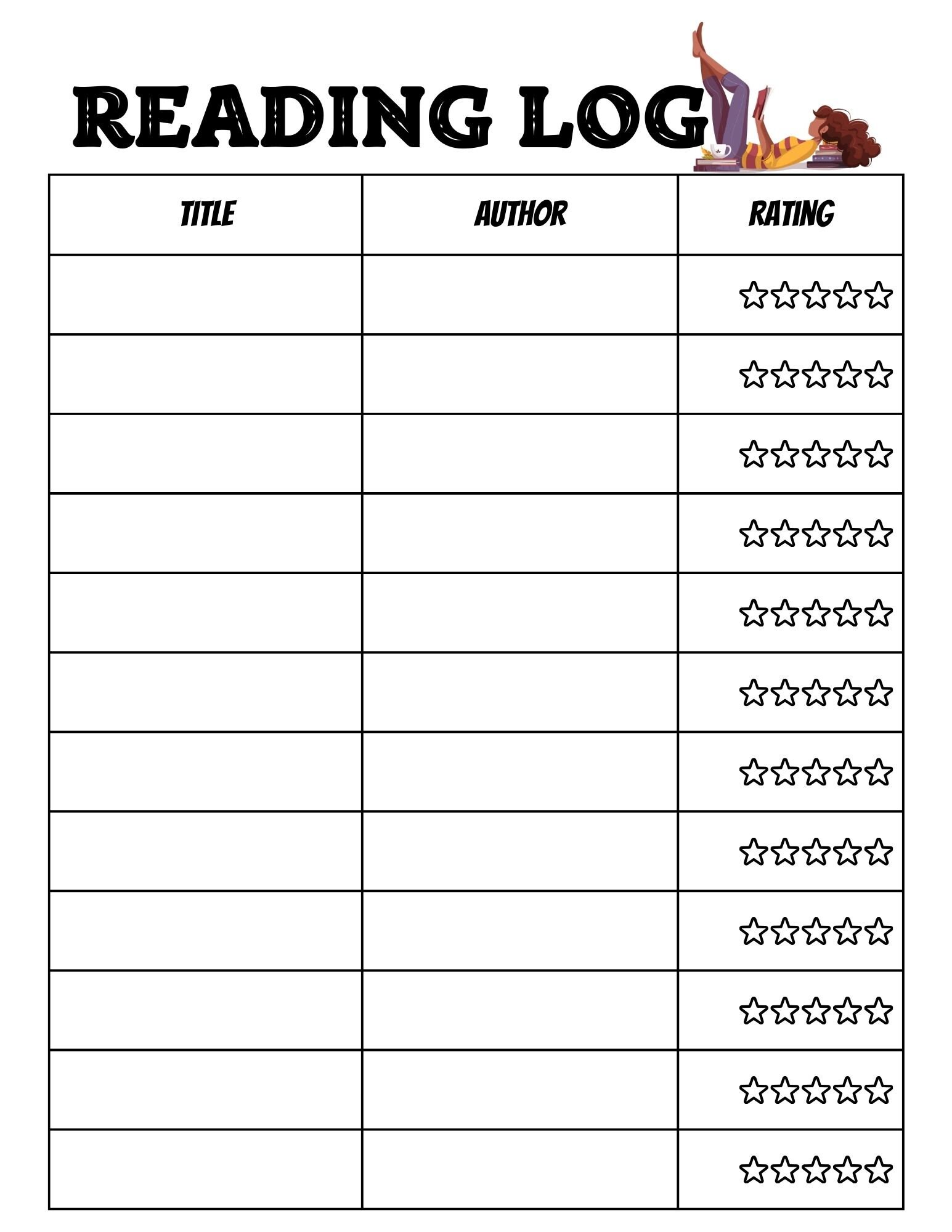 Reading Log Bundle, Printable Bookmarks, Reading Log, Coloring Pages ...