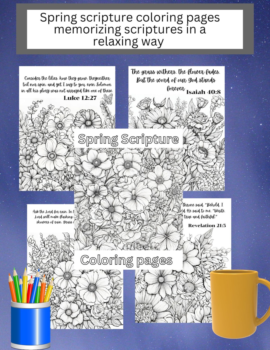 Spring Bible Verse Coloring Pages, Christian Printable Coloring Pages ...
