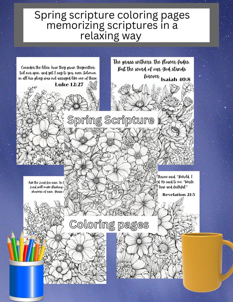 Spring Bible Verse Coloring Pages, Christian Printable Coloring Pages ...