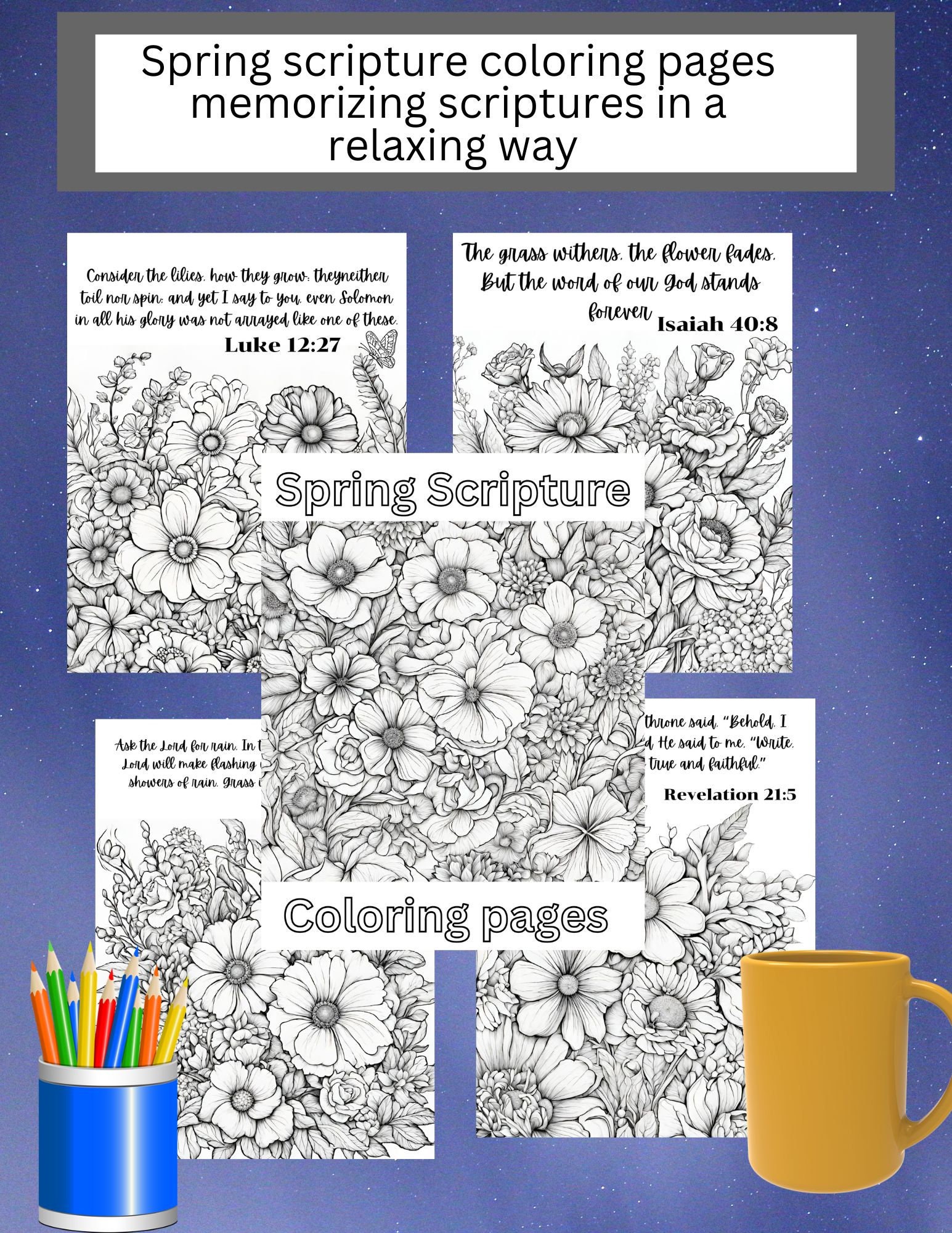 Spring Bible Verse Coloring Pages, Christian Printable Coloring Pages ...