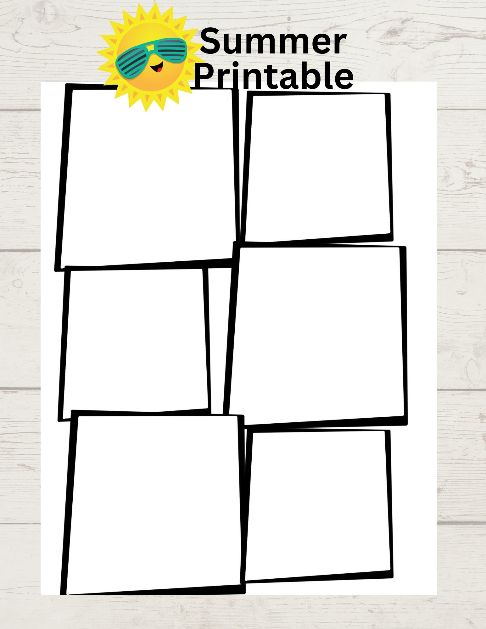 Comic Strip Printable for Kids Summer Activities Kid - Etsy