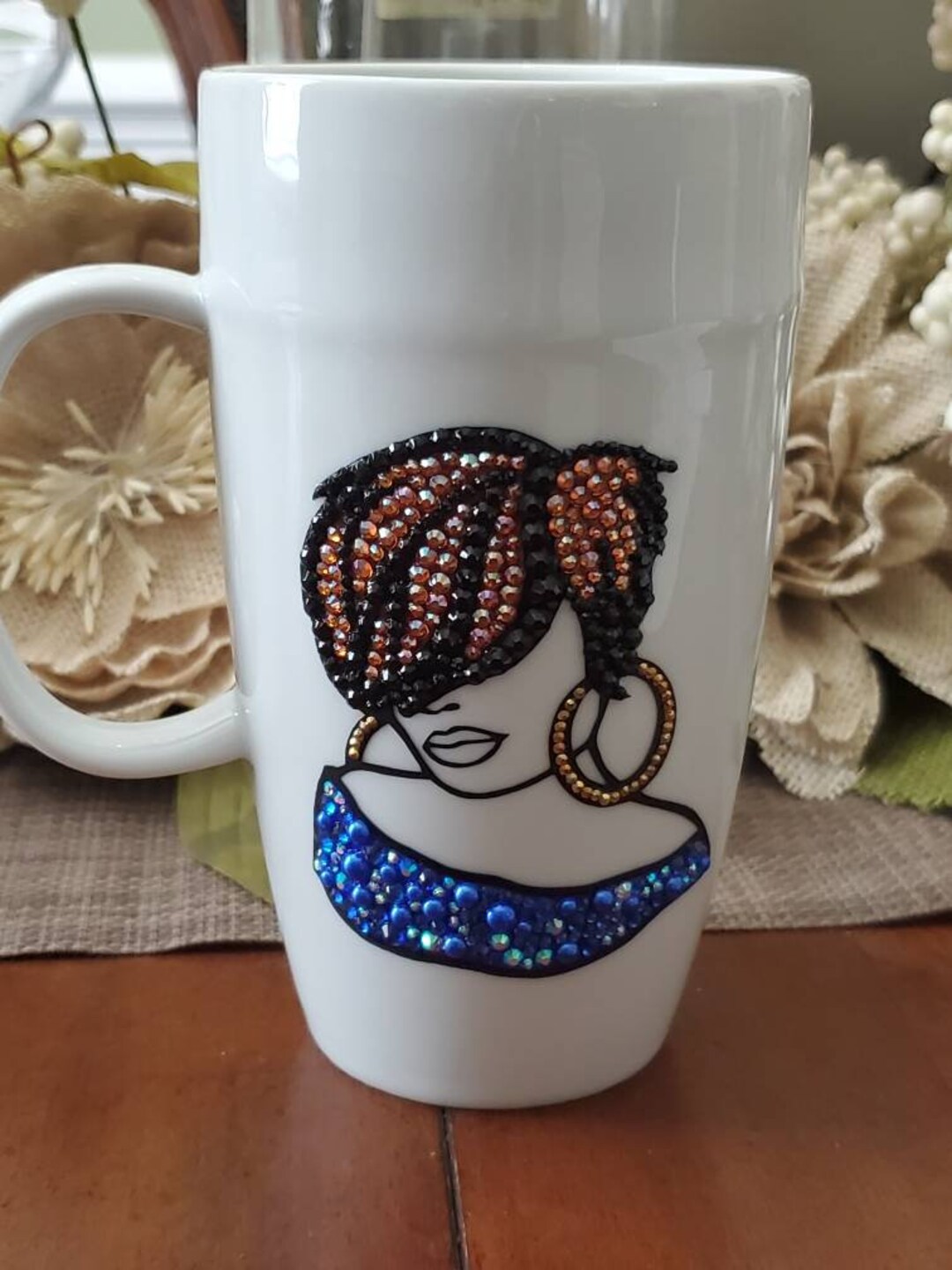 Custom Coffee Mug: Beautiful Lady Blinged Coffee Mug, Tumbler or ...