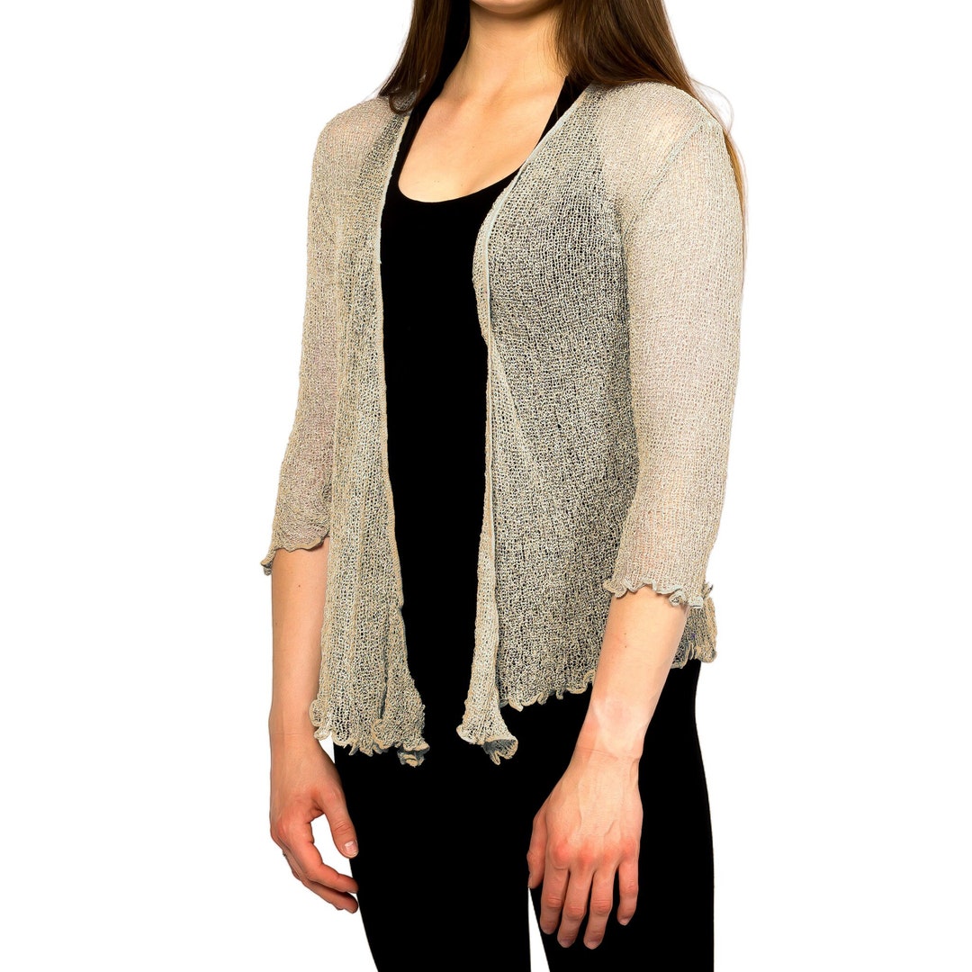 Light Loose Sweater, See Through Coverup, Knit Women's Cardigan, Sheer ...