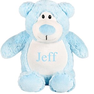 Blue Bear, Blue Teddy Bear, Monogrammed Teddy Bear, Personalized Teddy ...