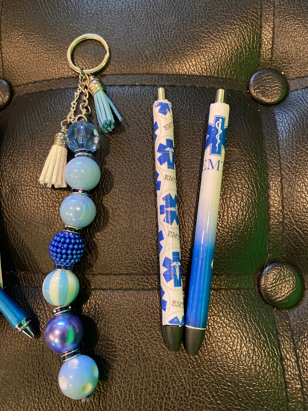 EMT Pen and Keychain 20mm Acrylic Bead EMS Pen Gift Set, Ambulance ...